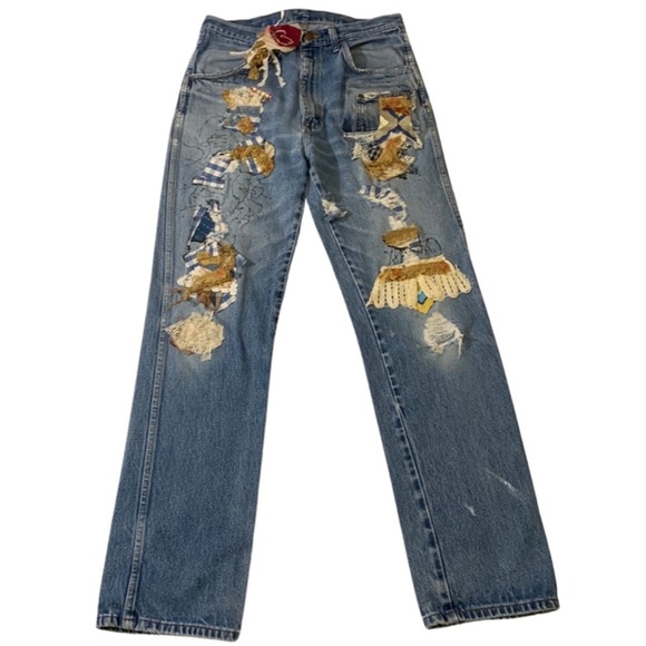 Jeans | Custom Made Art To Wear Deconstructed Jeans Upcycle Magnolia ...